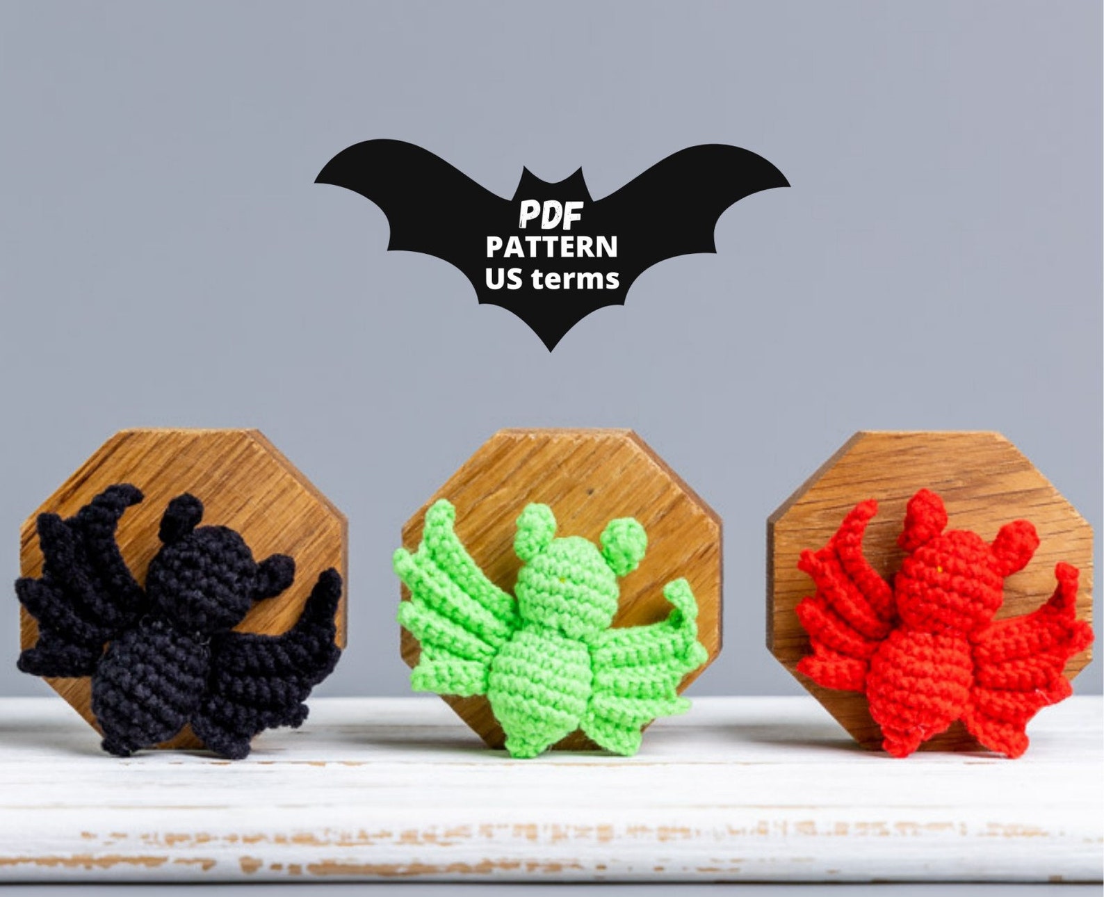 Halloween Crochet Pattern Bat, Crochet Bat Pattern, Crochet Halloween ...