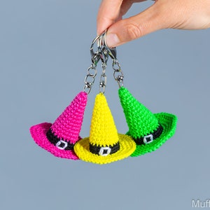 Halloween Crochet Pattern Witch Hat Keychain, Crochet Witch Hat Pattern ...
