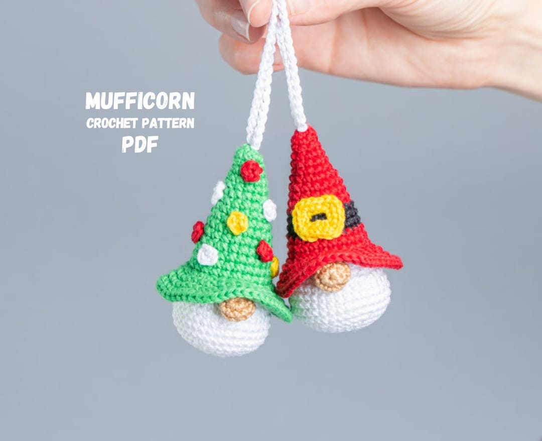 Crochet Patterns Christmas Gnome Keychains, Crochet Christmas Ornaments ...