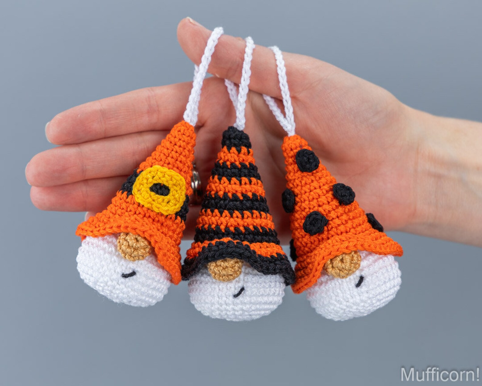 Crochet Patterns Halloween Keychains, Crochet Halloween Gnome Keychain ...