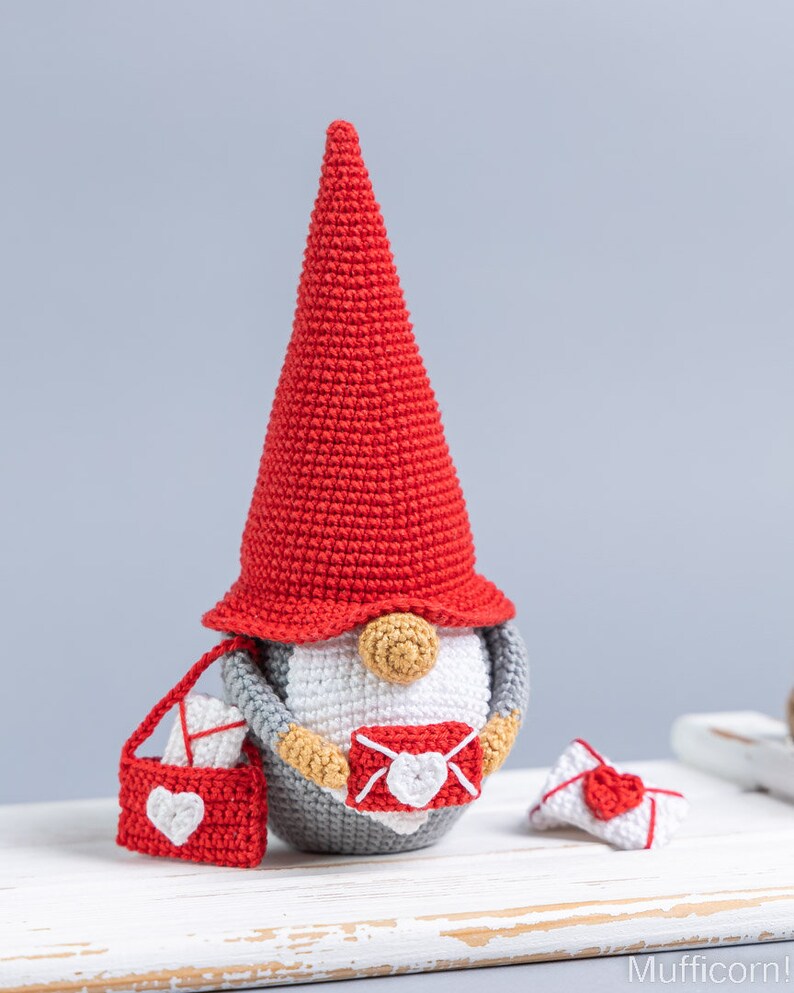 Crochet Patterns Gnome With Crochet Bag and Envelope, Crochet Gnome ...