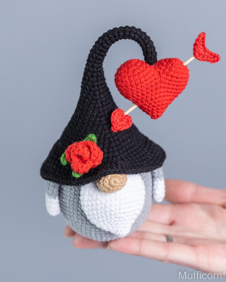 Crochet Patterns Gnome With Crochet Heart Crochet Gnome - Etsy
