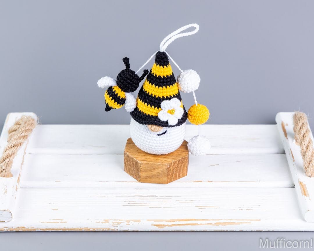 Crochet Bee Keychain Pattern Crochet Patterns Gnome and Bee - Etsy