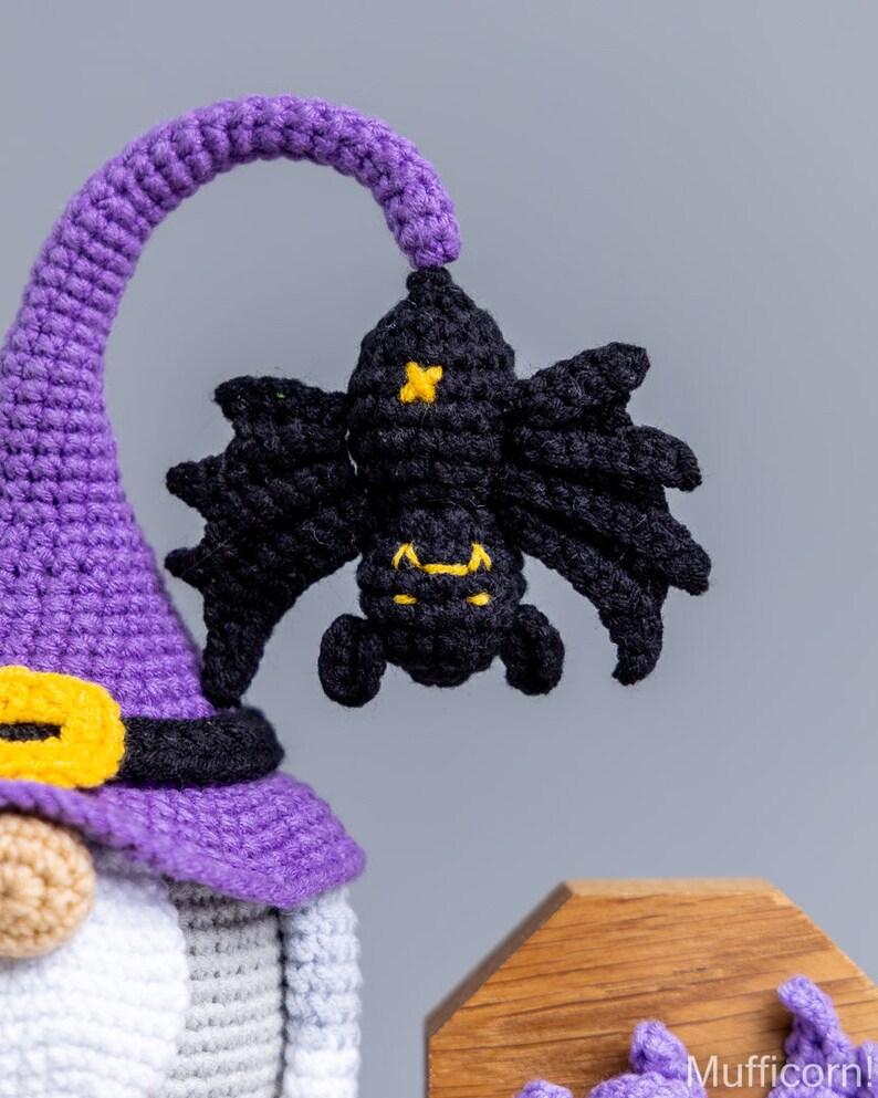 Crochet Patterns Halloween Gnome and Crochet Bat Pattern - Etsy