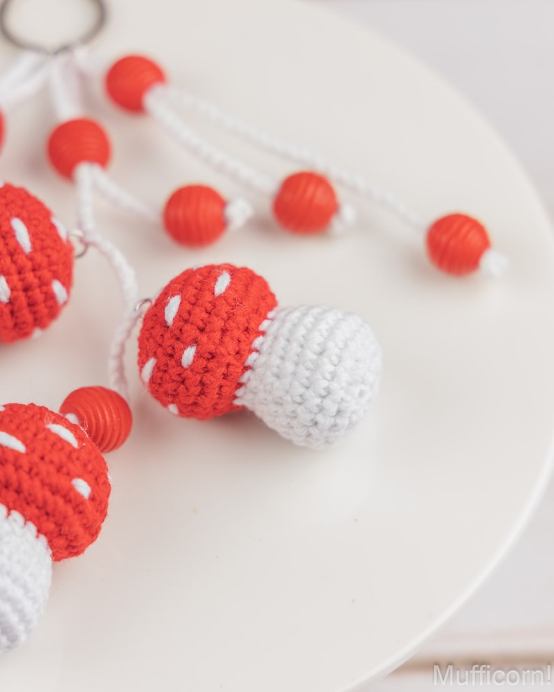 Mushroom Crochet Keychain Pattern, Halloween Amigurumi Mushroom Pattern ...
