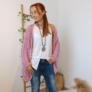 Rose Crochet Cardigan, Crochet Cardigan for Spring, Knit Boho Shrug ...