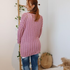 Rose Crochet Cardigan, Crochet Cardigan for Spring, Knit Boho Shrug ...