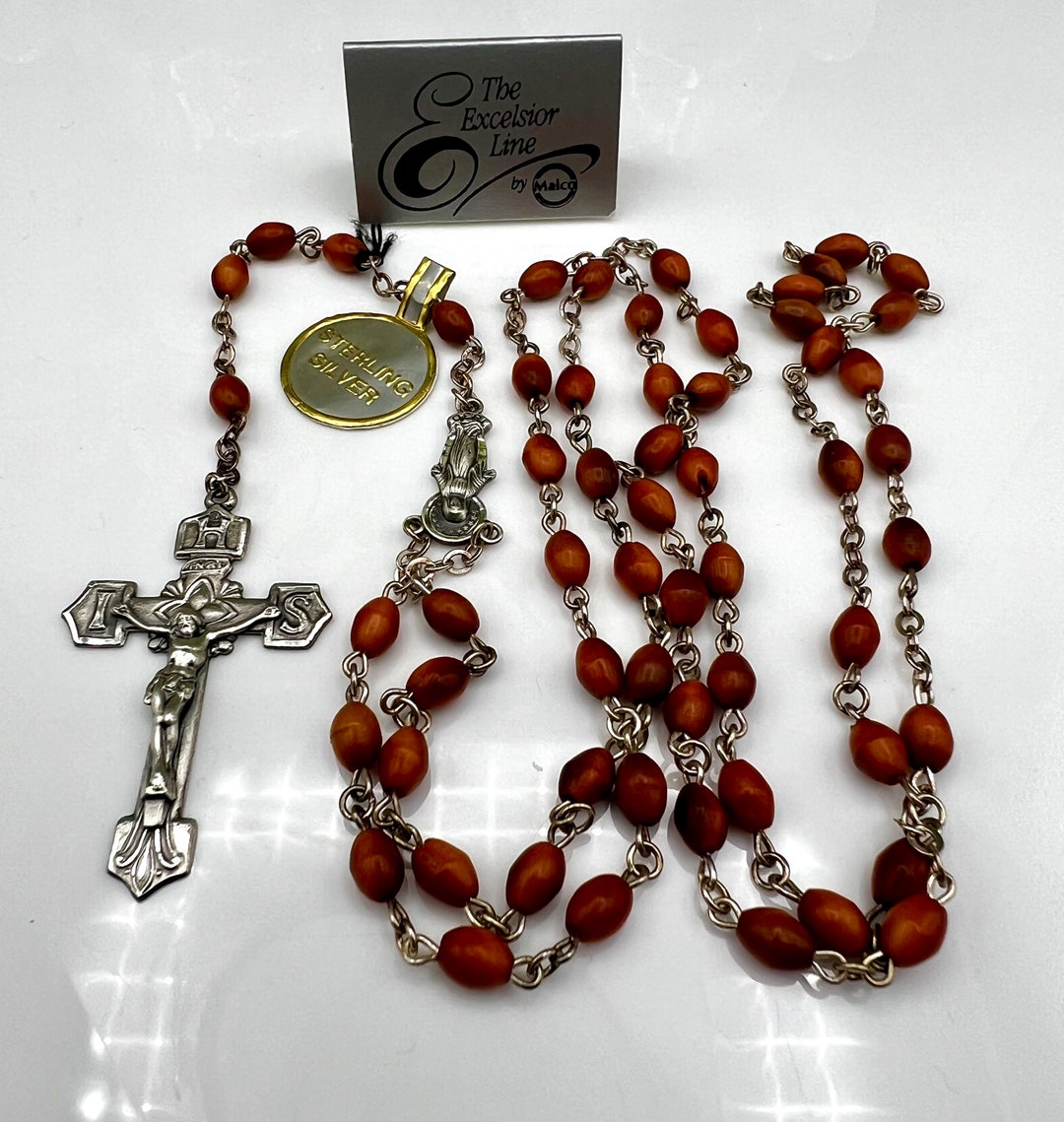 Malco the Excelsior Line Sterling Silver Rosary Beads & Sterling ...