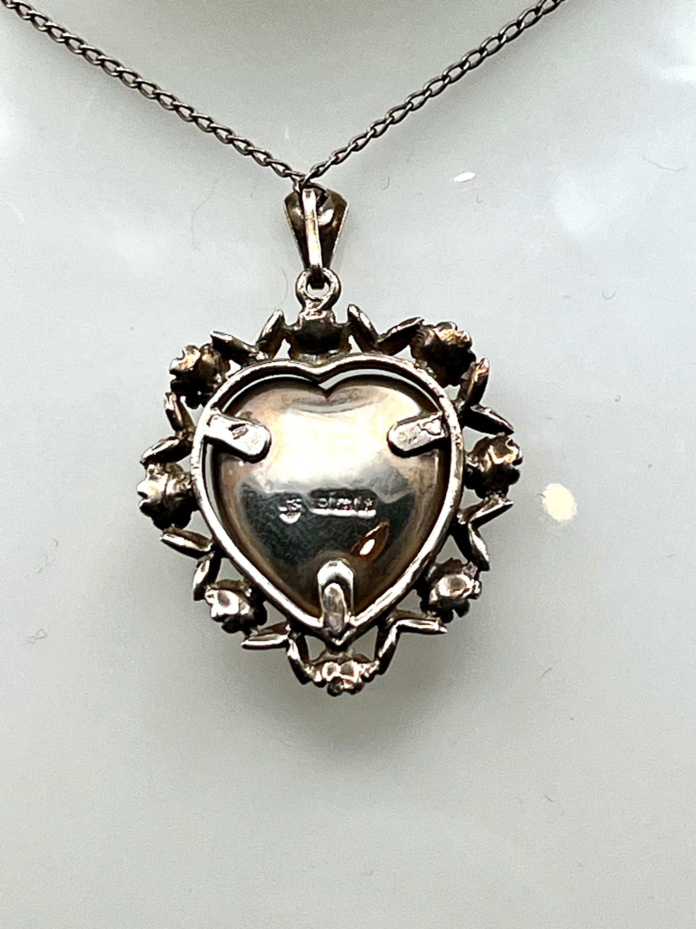 Vintage Heart Shaped Sterling Silver Locket & Chain Joseph - Etsy