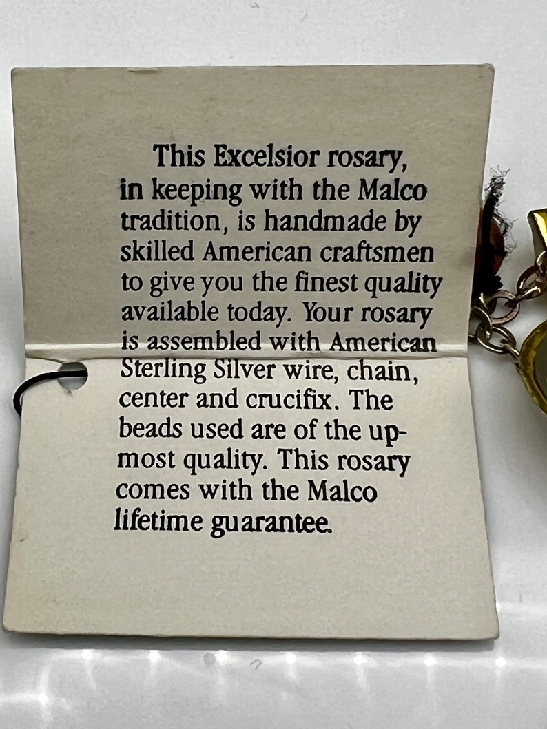 Malco the Excelsior Line Sterling Silver Rosary Beads & Sterling ...