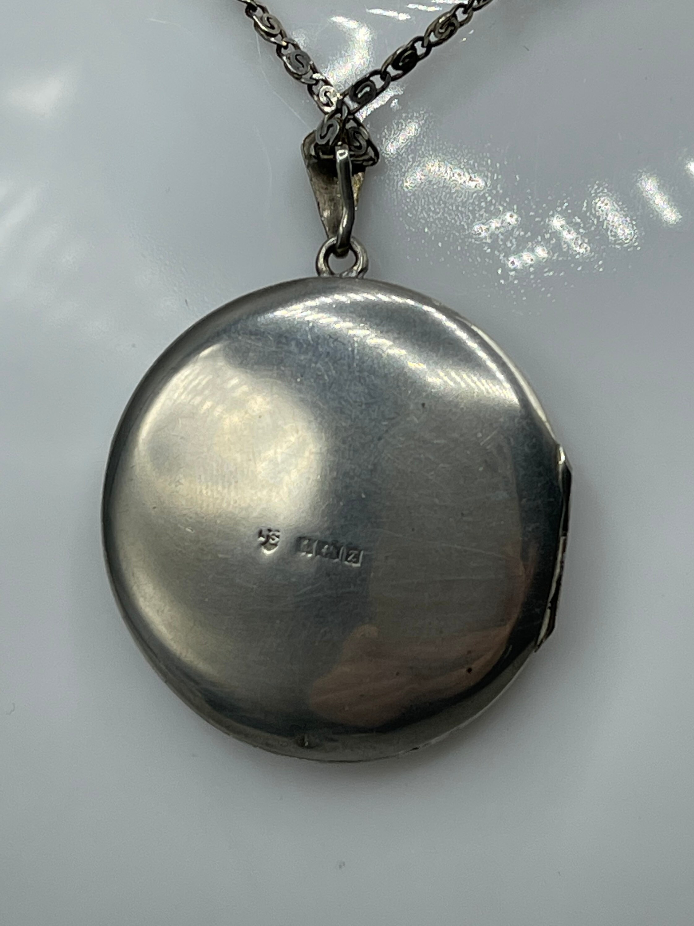 Vintage Large Sterling Silver Locket & Chain Joseph Smith 1974 - Etsy UK