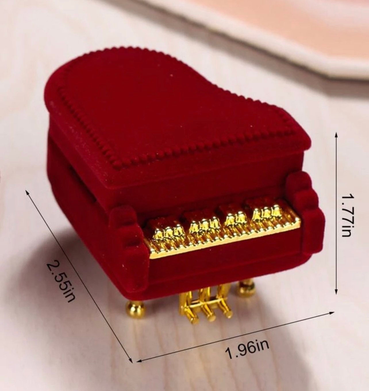 Stunning Velvet Red Piano Shaped Gift Box - Etsy