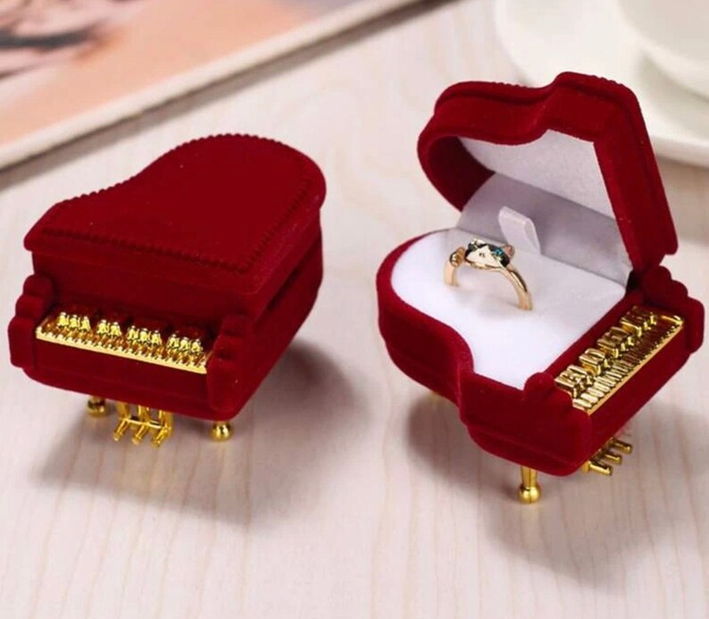 Stunning Velvet Red Piano Shaped Gift Box - Etsy