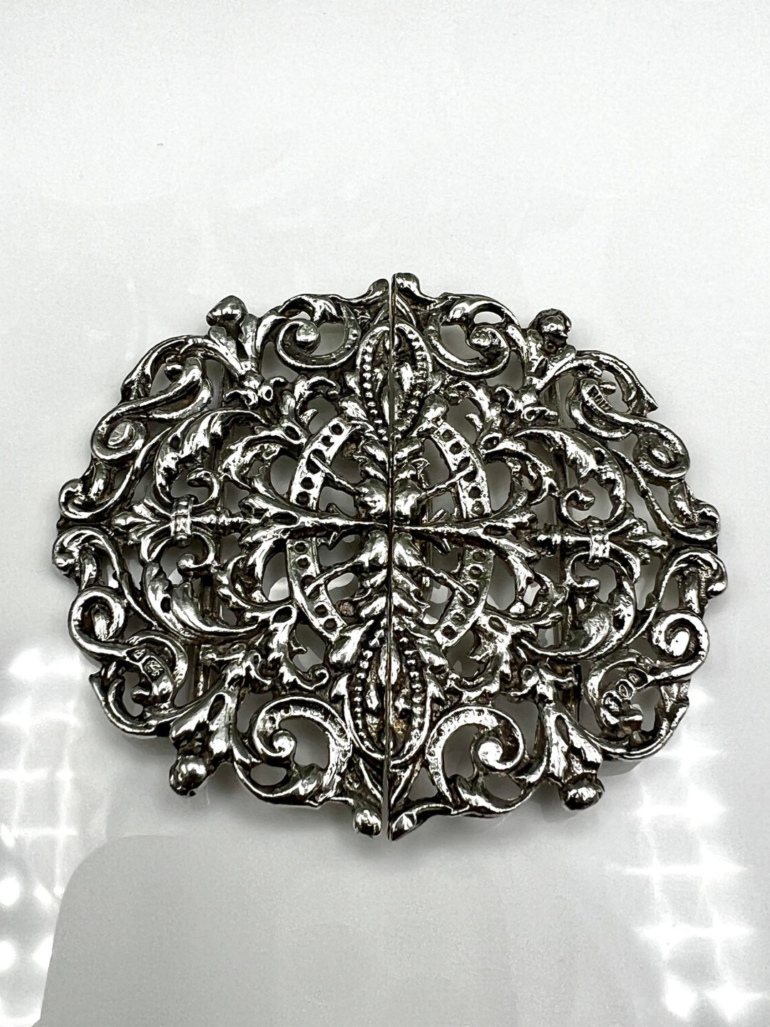 Edwardian Style Vintage London 1977 Solid Silver Nurses Belt Buckle 34g ...