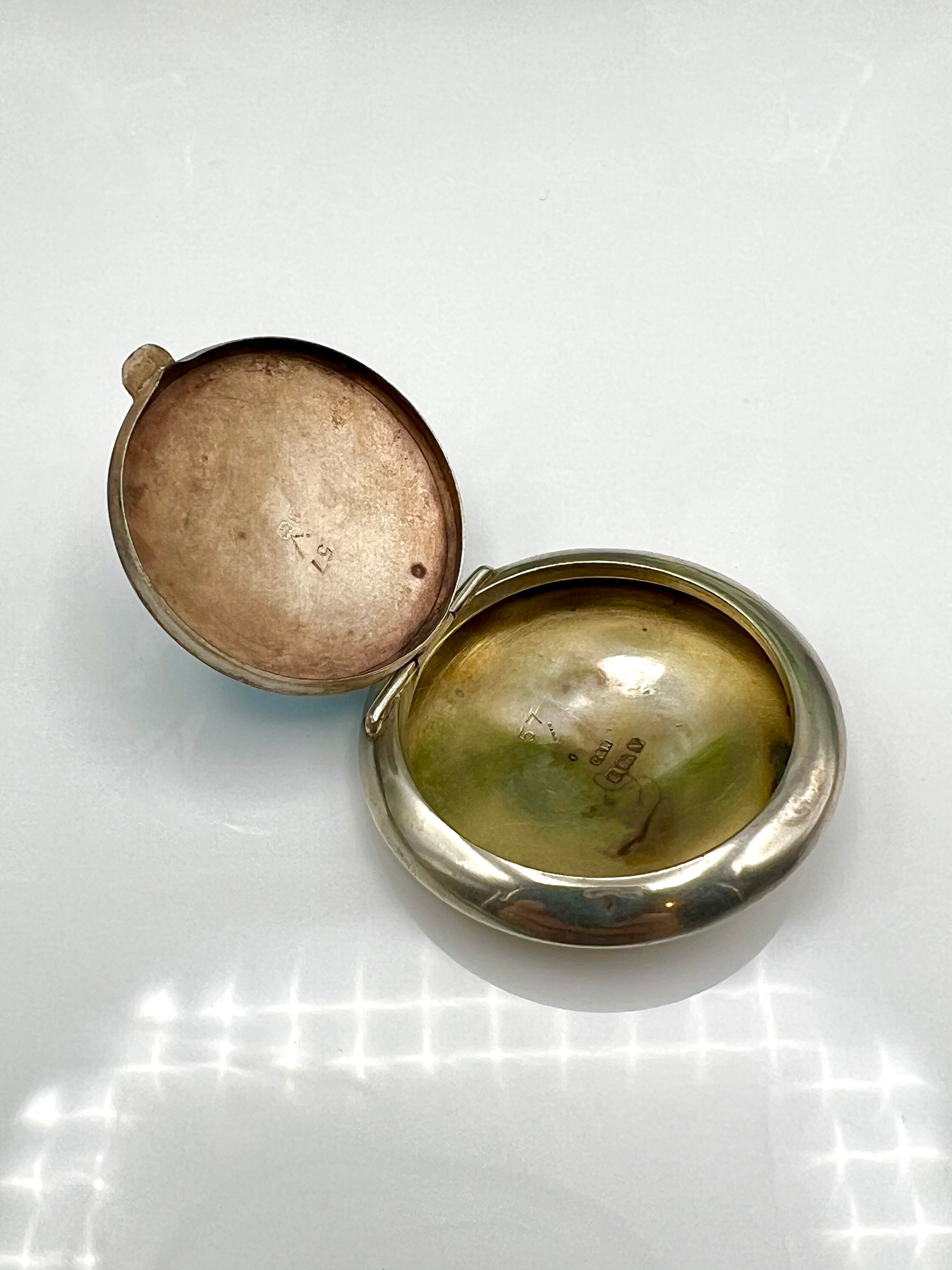 Art Deco Solid Silver and Guillcohe Enamel Chatelaine Compact - Etsy