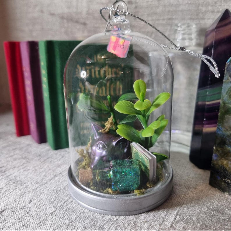 Enchanted Familiar Glass Dome – Whimsical Witch Decor – Magical Cat ...