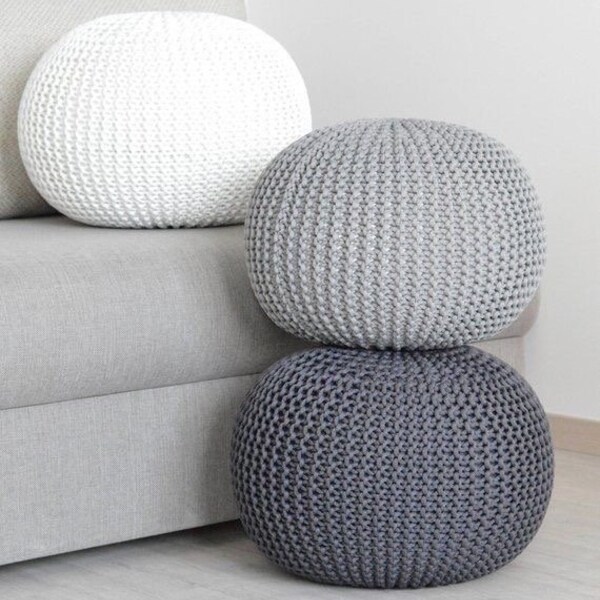 Knit Pouf - Etsy