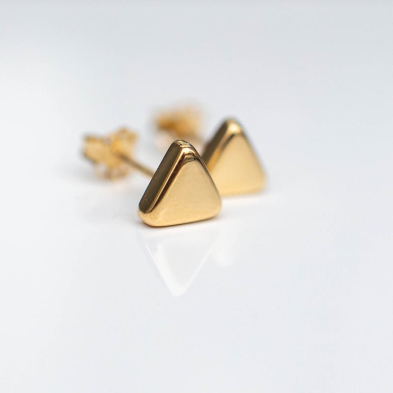 Gold Triangle Earrings - Etsy