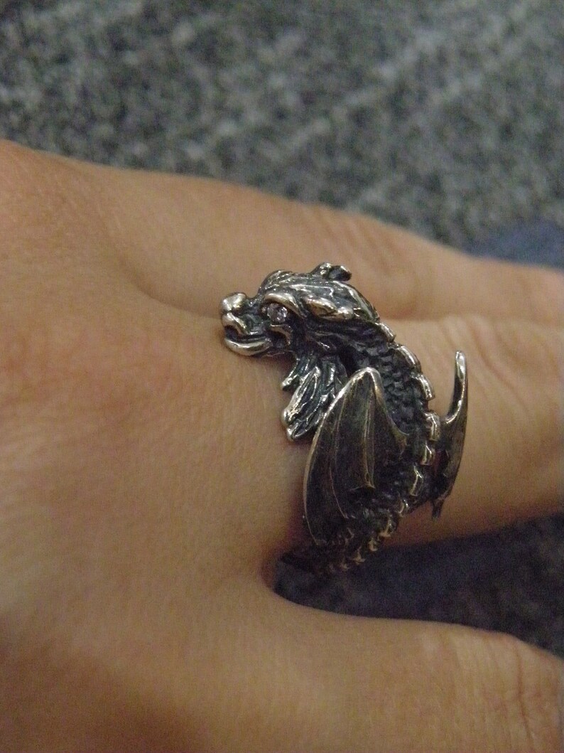 Dragon Ring Silver Fantasy Dragon Ring Dragon Jewellery - Etsy