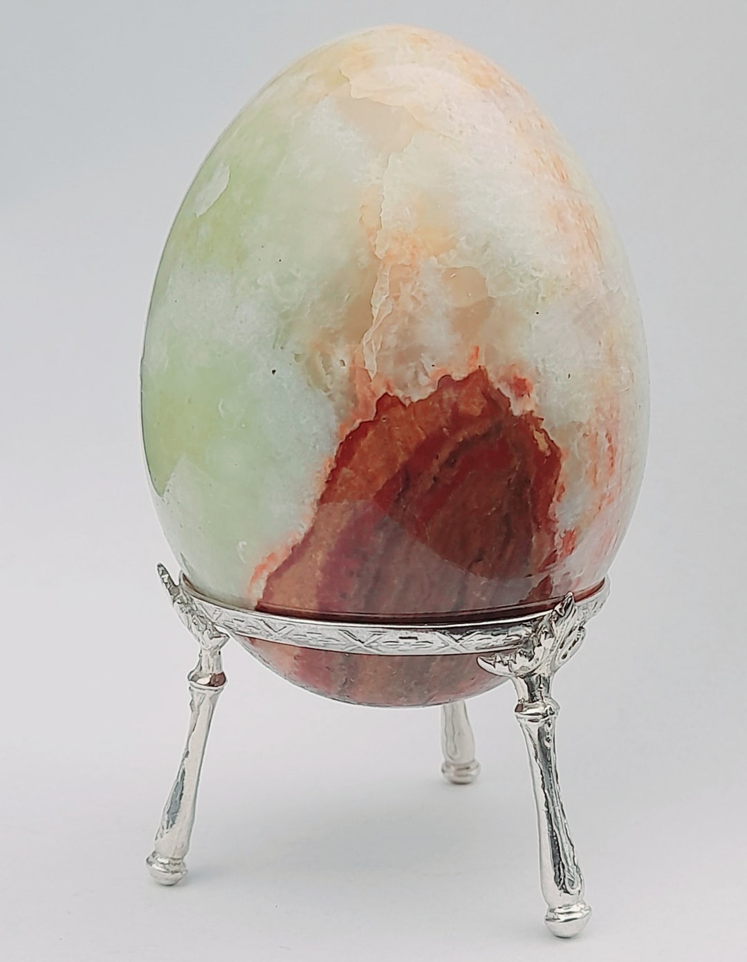 Egg Onyx | Stone Egg| Egg With Silver Stand| Easter Present| Collection ...