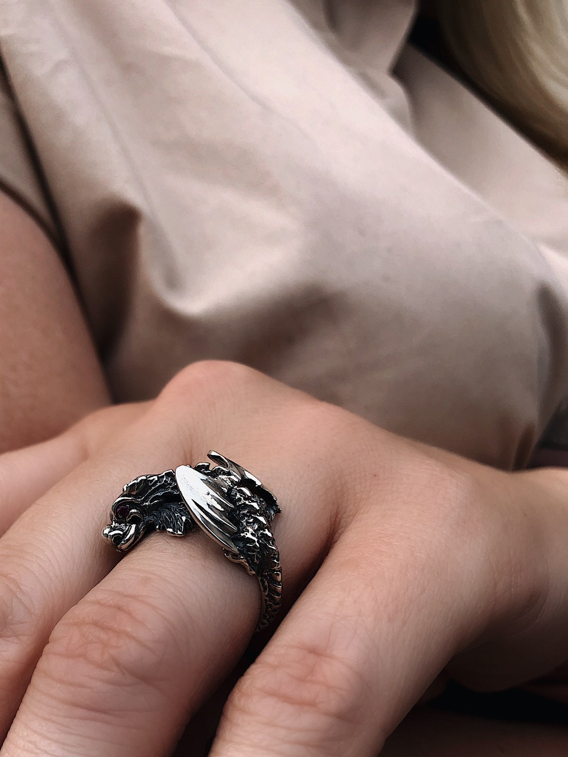 Dragon Ring Silver Fantasy Dragon Ring Dragon Jewellery - Etsy
