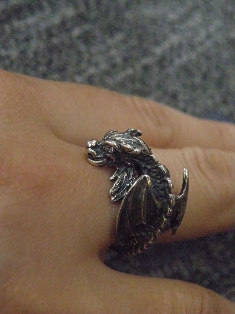 Dragon Ring Silver Fantasy Dragon Ring Dragon Jewellery - Etsy