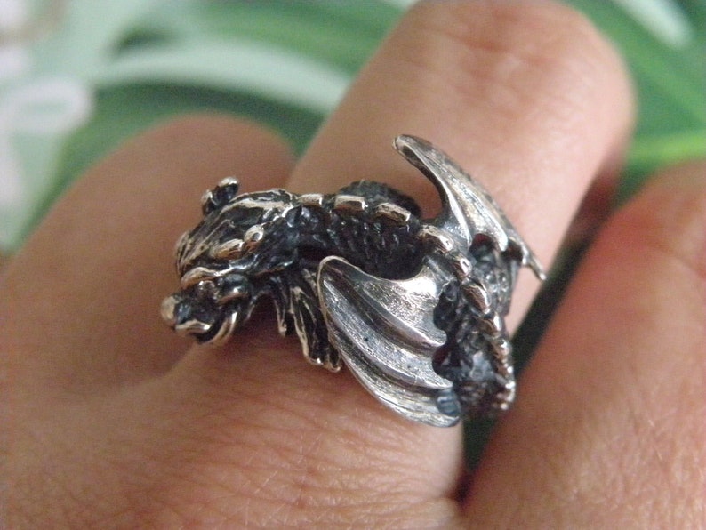 Dragon Ring Silver Fantasy Dragon Ring Dragon Jewellery - Etsy