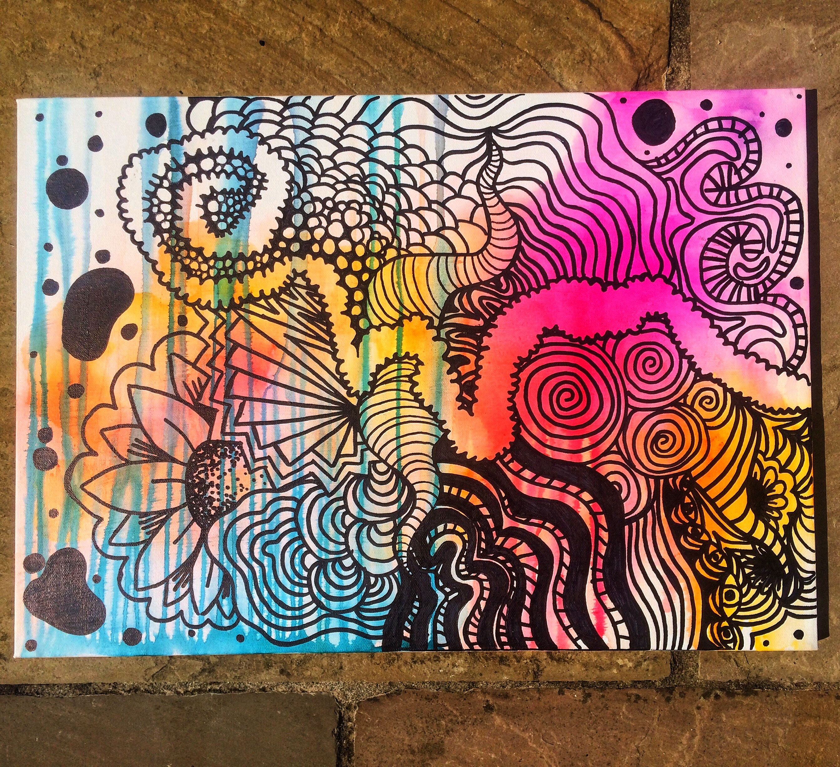 Original Ink and Alcohol Trippy Pattern Doodle Piece - Etsy
