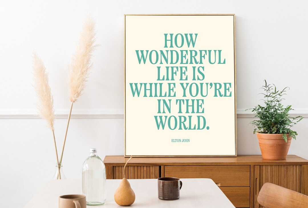 Your Song Elton John / How Wonderful Life is When You're - Etsy