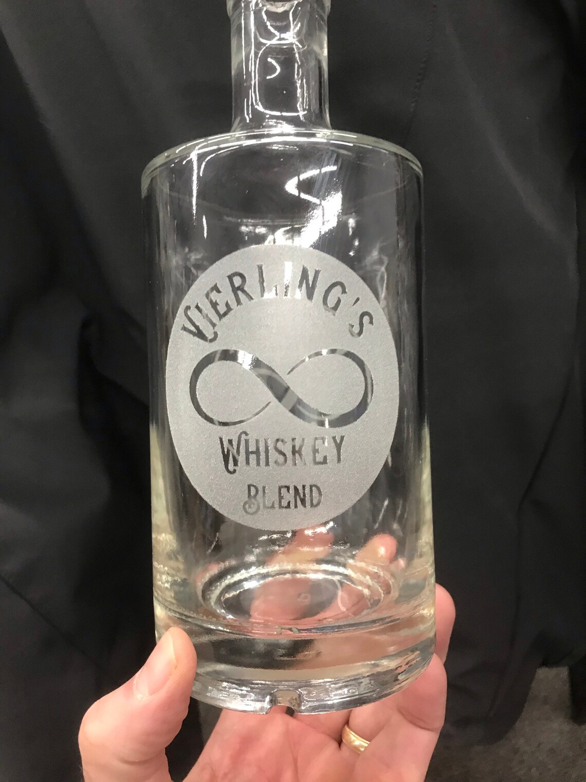 Infinity Bottle Decanter Engraved Set, 750ml Etched Glass for Share a ...