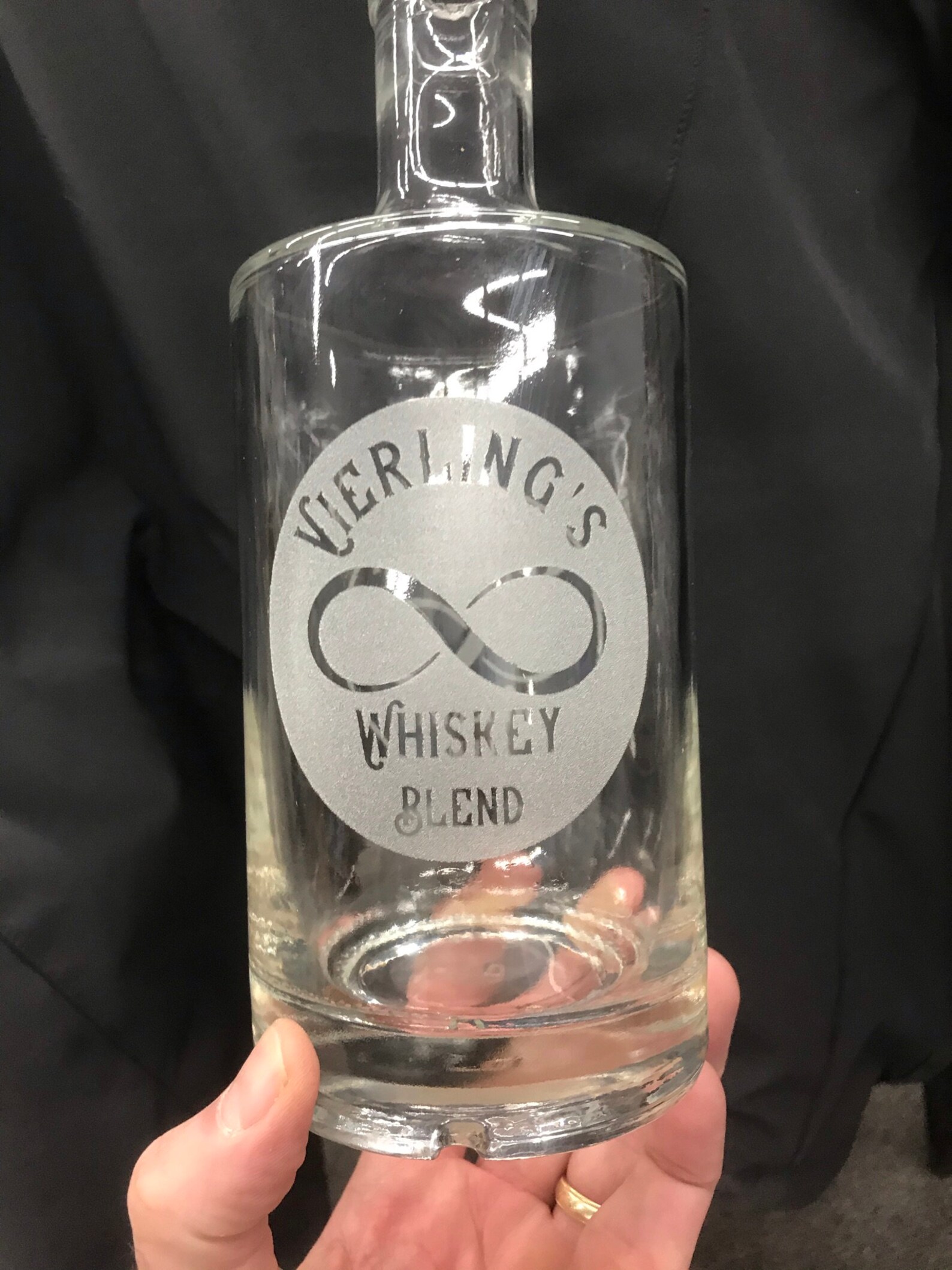 Infinity Bottle Decanter Engraved Set, 750ml Etched Glass for Share a ...