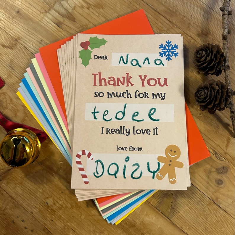 Christmas Thank You Cards for Kids - Pack of 10 - Etsy