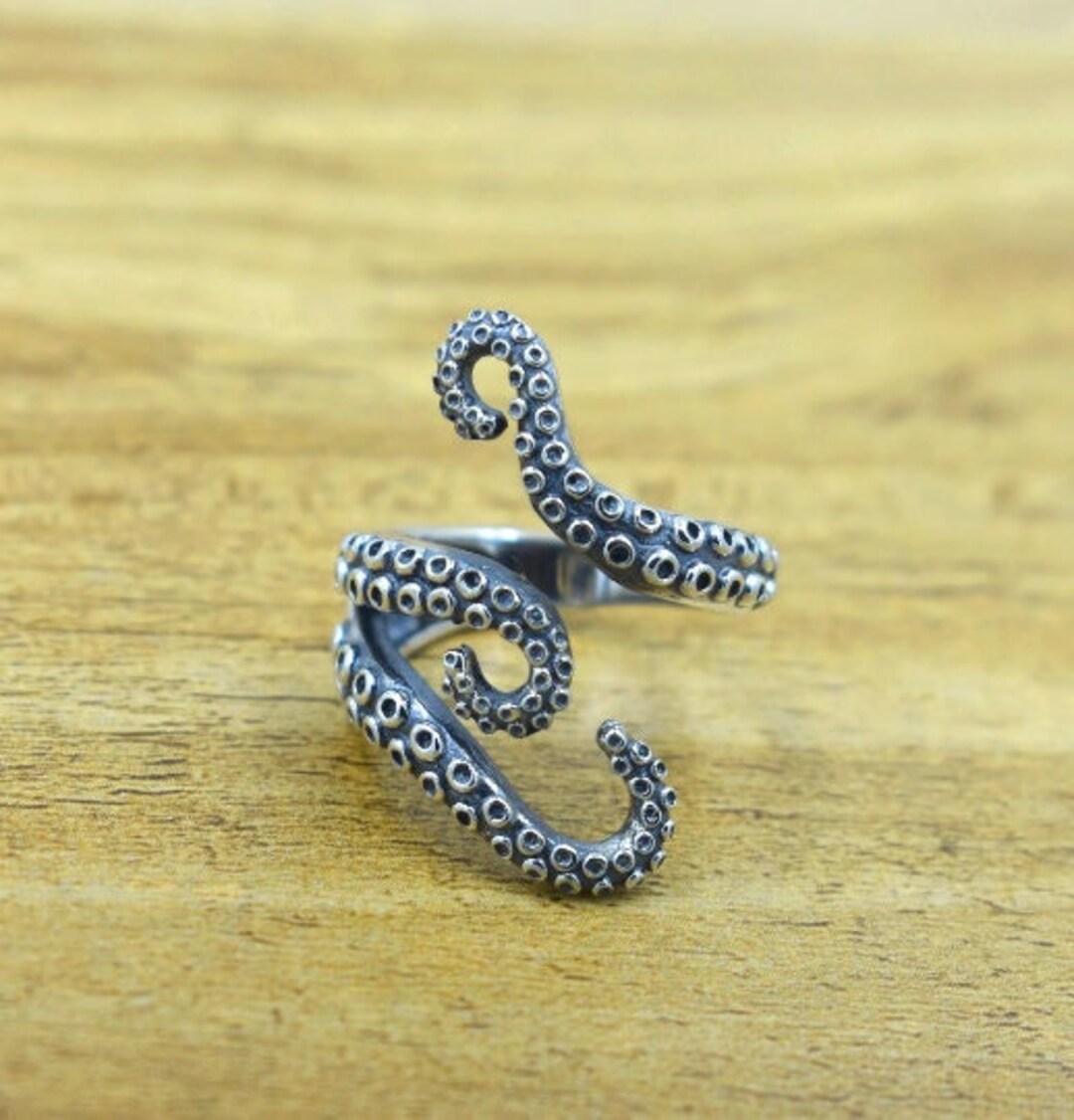 Octopus Ring, Gothic Jewelry, Mens Ring Silver Octopus Ring Adjustable ...