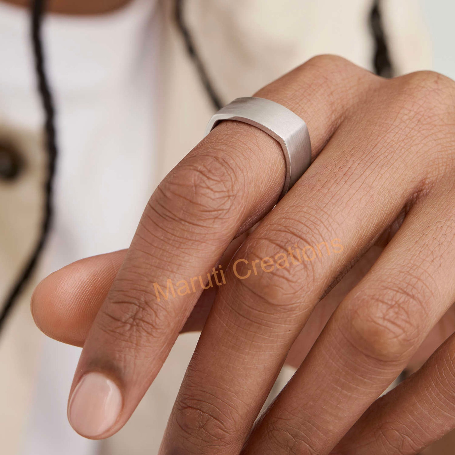 Rings Square Cigar Band Ring Handmade Jewelry 925 Solid - Etsy