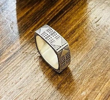 Square Band Ring Sterling Silver Square Ring Silver - Etsy