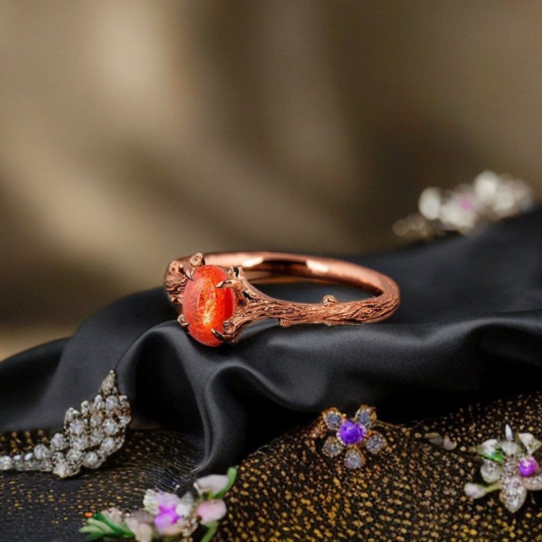 Sunstone Ring, 925 Sterling Silver Ring, Sunstone Jewelry, Natural ...