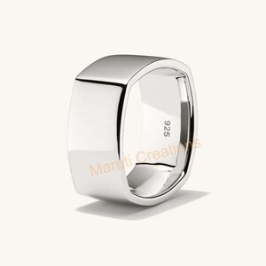 Rings Square Cigar Band Ring Handmade Jewelry 925 Solid Sterling Silver ...