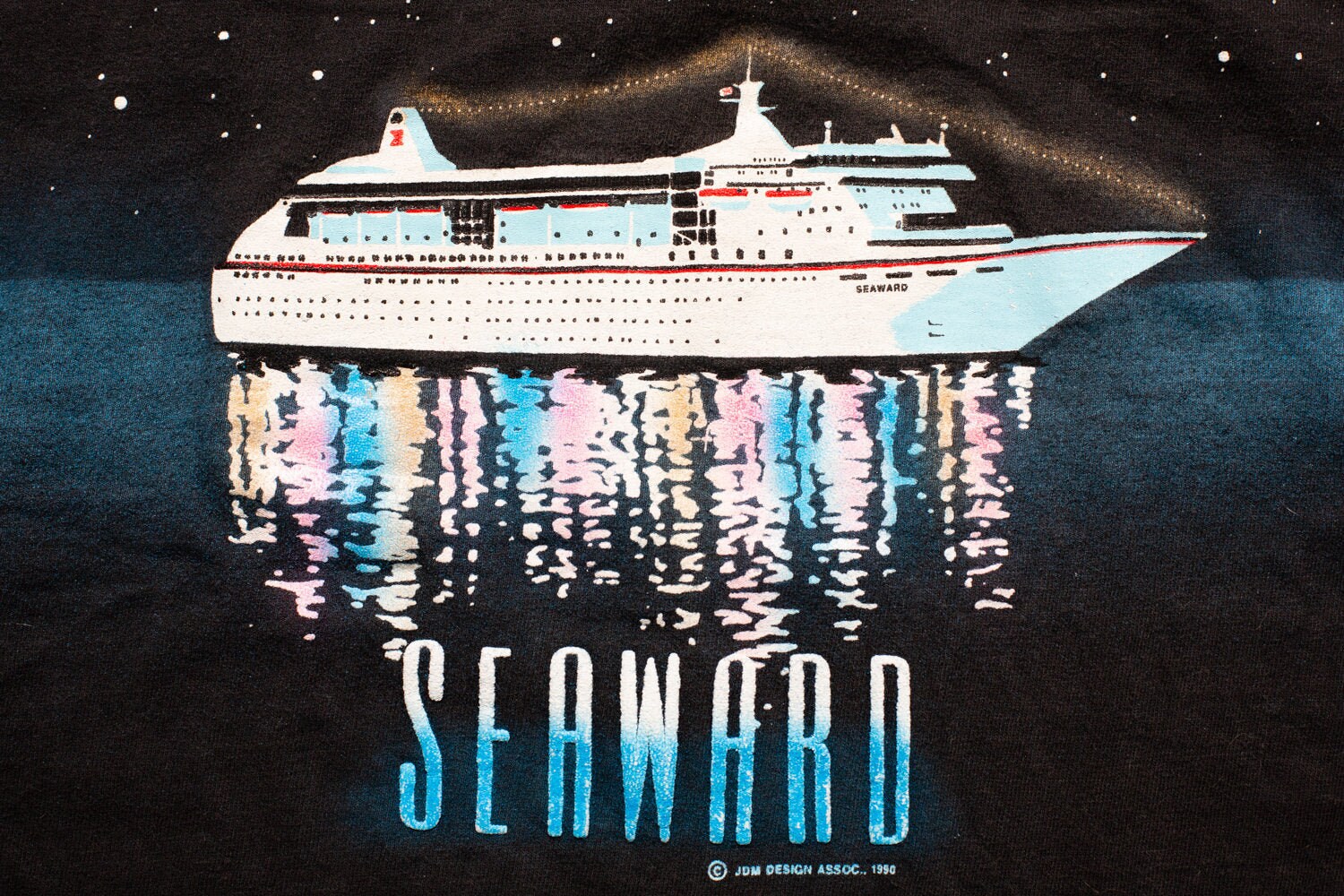 1990 Seaward Cruise Ship T-shirt, L/XL, Vintage 90s Night Moon at Sea ...