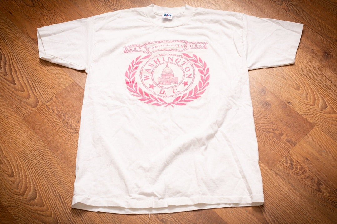 80s Washington DC Capitol City T-shirt, M, Vintage Neon Hot Pink ...