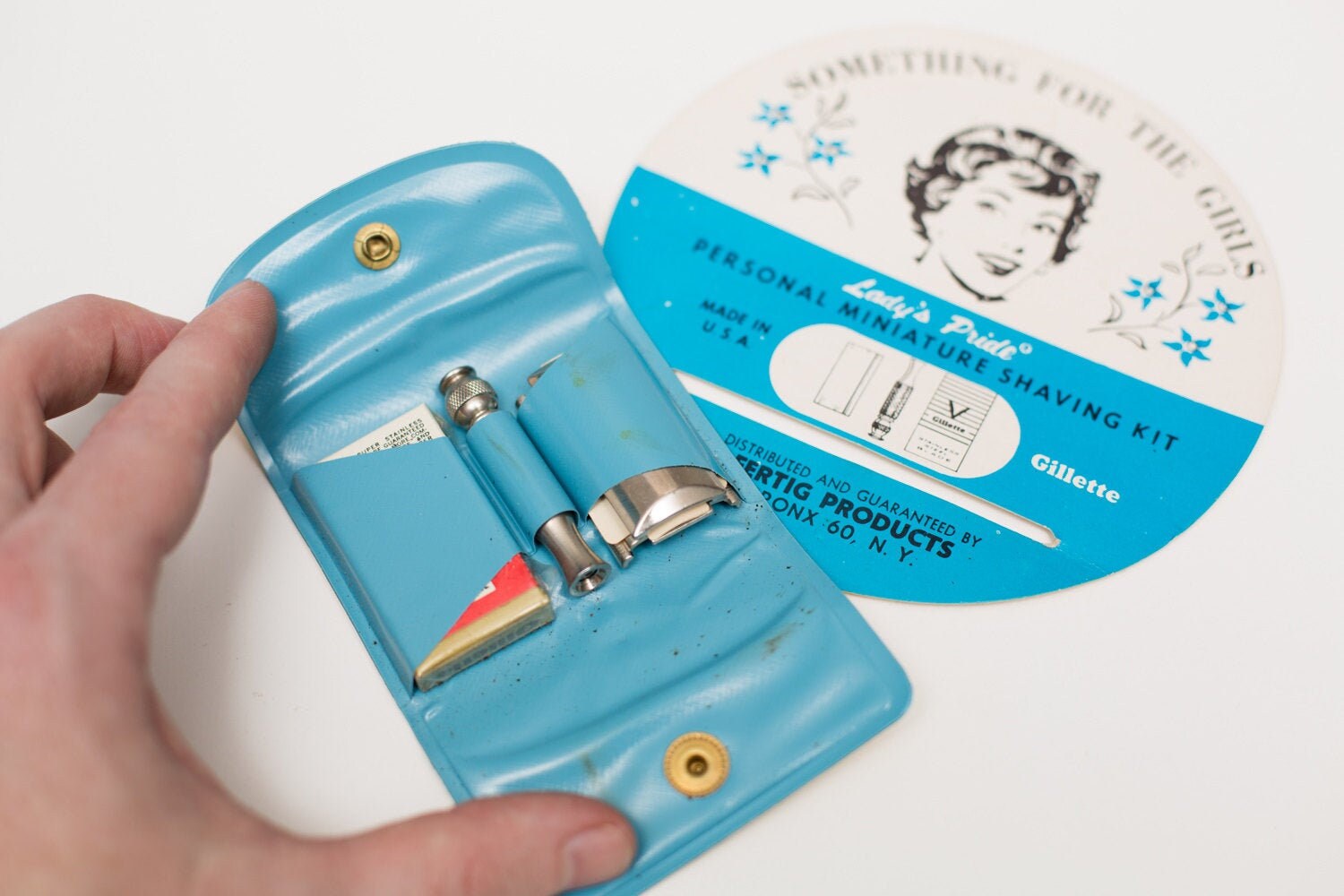 50s NOS Lady's Pride Gillette Personal Miniature Shaving Kit, Vintage ...