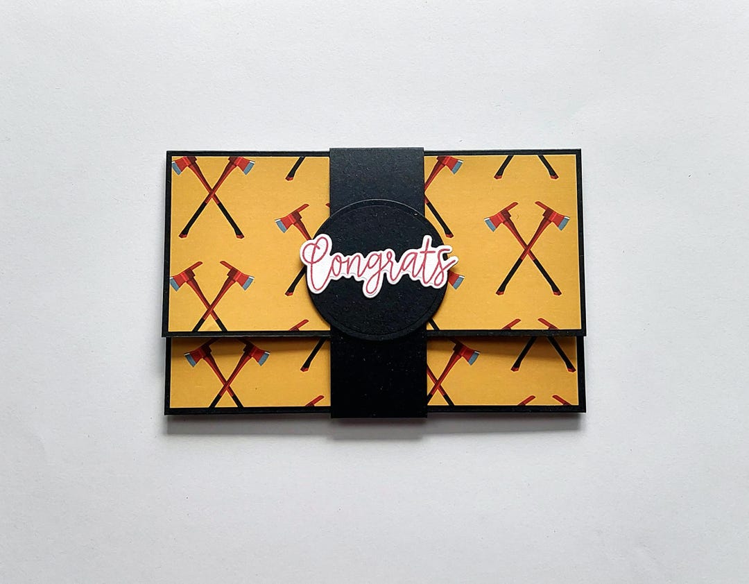 Firefighter Axe Gift Card Holder: Retirement, Graduation, Promotion - Etsy