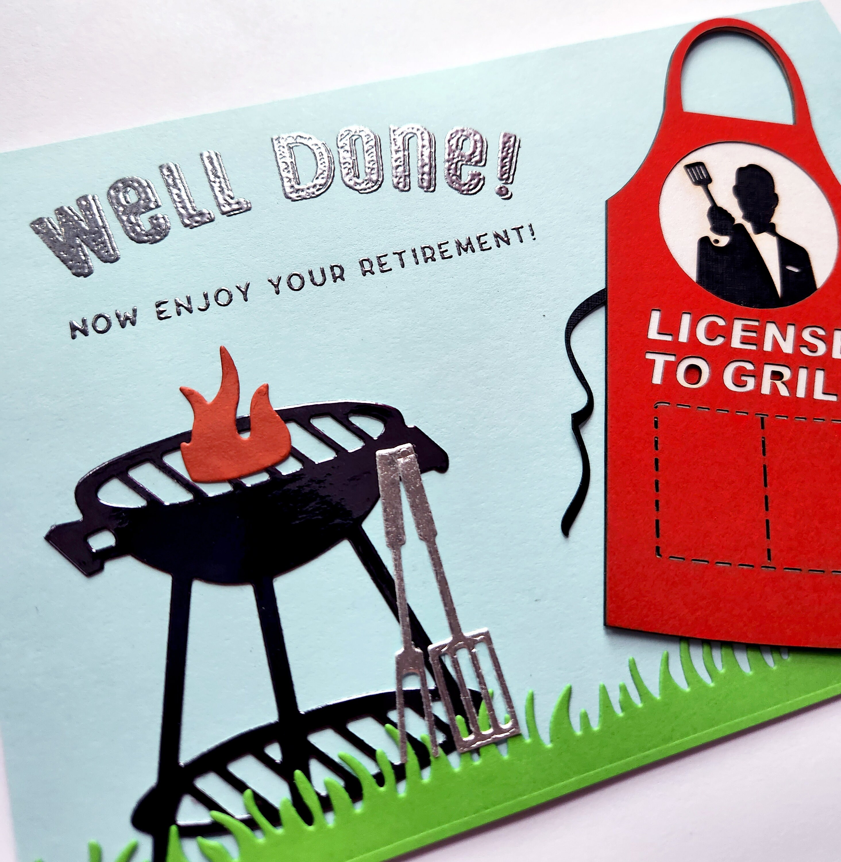 Retirement Card, BBQ, Grill, Well Done, Congrats, License to Grill, Fun ...