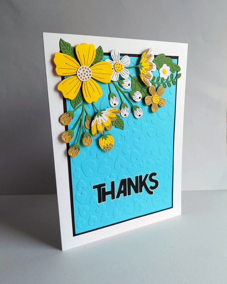 Thank You Card, Thanks, Gratitude, Appreciation, Flower Card, Flowers ...
