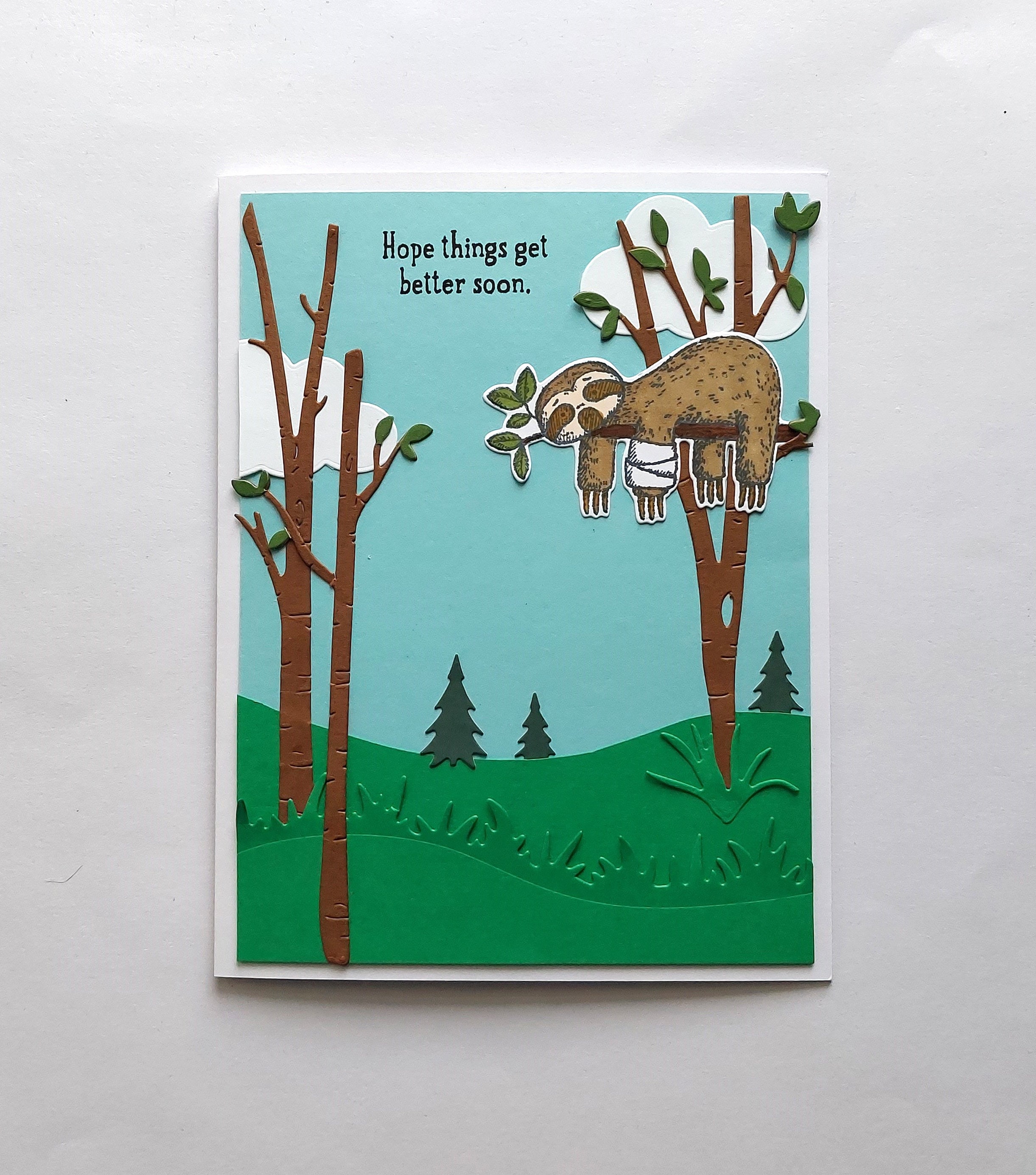 Get Well Card, Get Well Soon, Sloth Card, Sloth, Feel Better, Illness ...