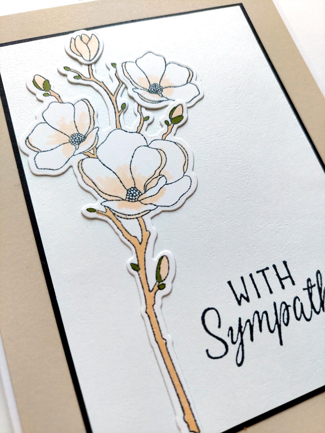 Handmade Magnolia Sympathy Card: Condolences, Grief - Etsy