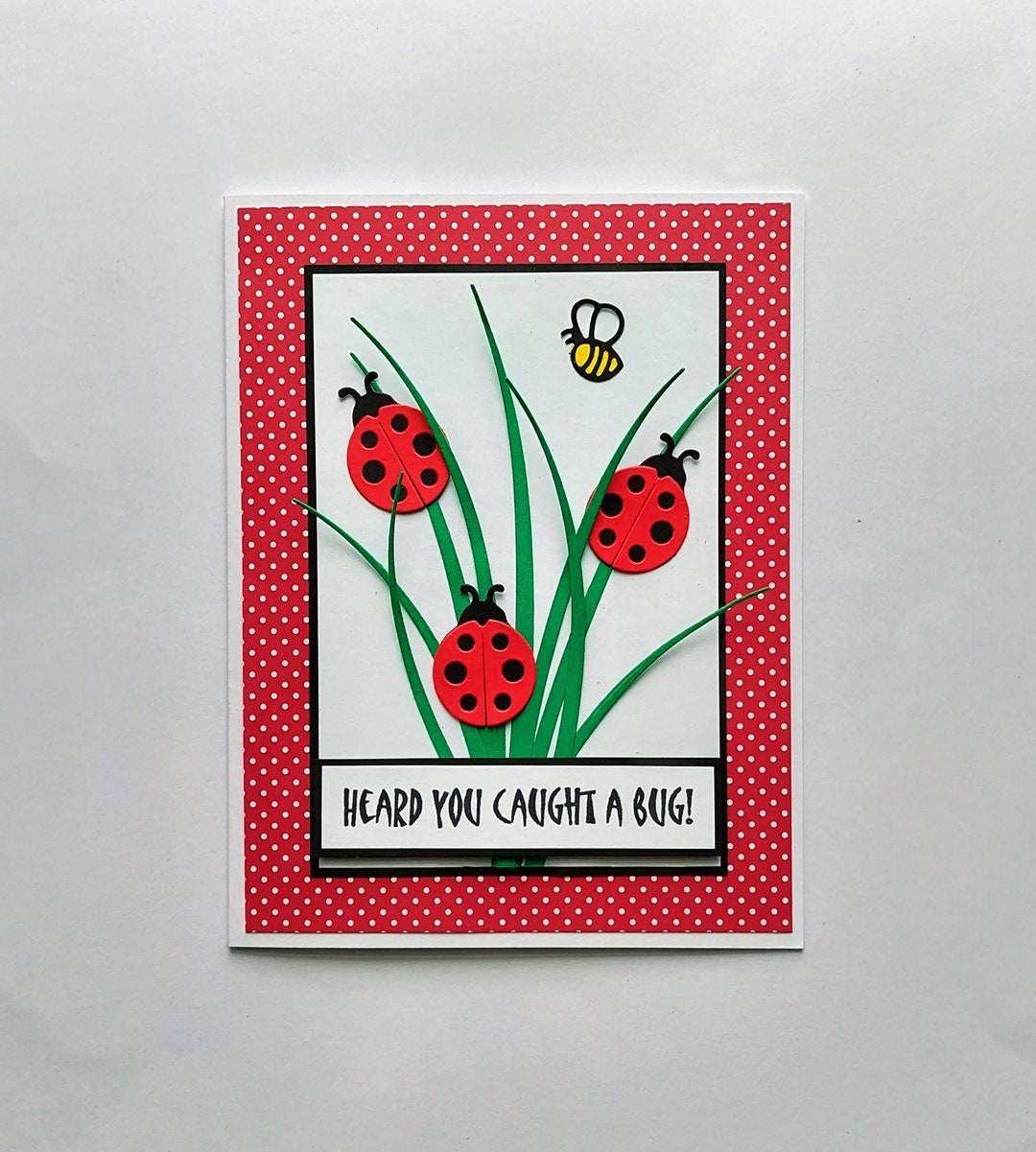 Ladybug Card Ladybugs Get Well Card Caught a Bug Get Well - Etsy