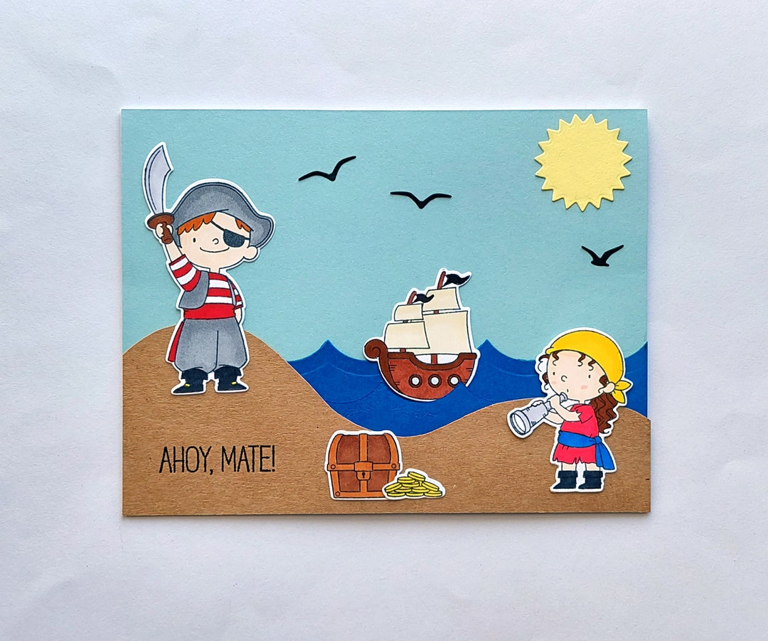 Pirate Card, Pirates, Pirate Ship, Ahoy Mate, Fun Card, Kid Card, All ...