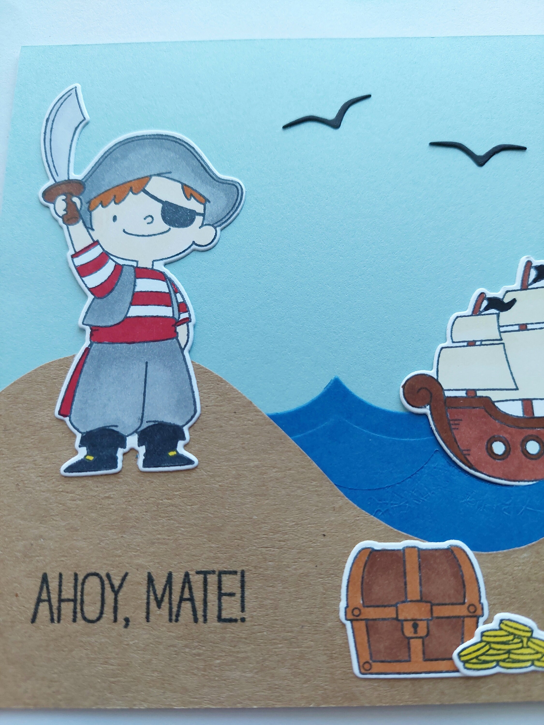 Pirate Card, Pirates, Pirate Ship, Ahoy Mate, Fun Card, Kid Card, All ...