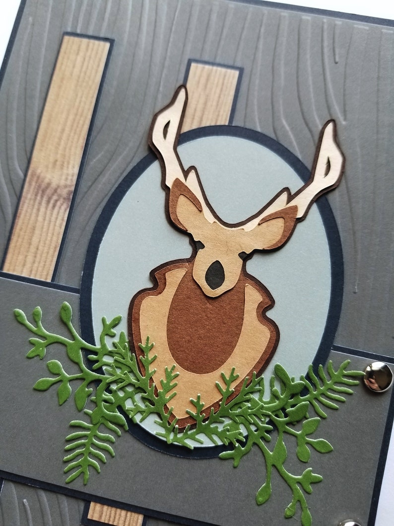 Deer Card Hunter Nature Masculine Greeting Card Handmade - Etsy