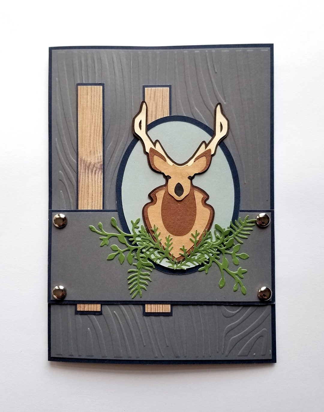 Deer Card Hunter Nature Masculine Greeting Card Handmade - Etsy